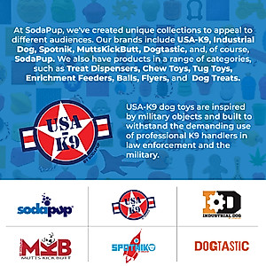 SodaPup USA-K9 Skull – Durable Dog Tug Toy, Chew Toy, & Treat Dispenser Made in USA from Non-Toxic, Pet-Safe, Food Safe Natural Rubber Material for Bonding, Mental & Physical Exercise, & More