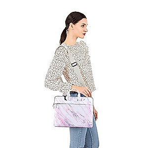 MOSISO Laptop Shoulder Bag Compatible with MacBook Pro 16 inch 2023-2019 M2 A2780 M1 A2485 Pro/Max A2141/Pro 15 A1398,15-15.6 inch Notebook, Canvas Cross Grain Marble Carrying Briefcase Sleeve