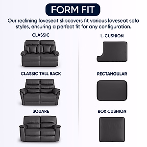 PAULATO BY GA.I.CO. Recliner Loveseat Cover - Reclining Slipcover - Soft Fabric Slipcover - 1-Piece Form Fit Stretch Protector - Jacquard 3D - Reclining Loveseat - Brown Arabesco (Recliner Cover)