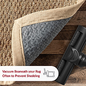 nuLOOM 6 Square Elijah Seagrass Area Rug, Beige, Solid Farmhouse Style, Cotton Bordered, Basketweave, Natural Fiber, For Bedroom, Dining Room, Living Room, Hallway, Office, Kitchen, Entryway