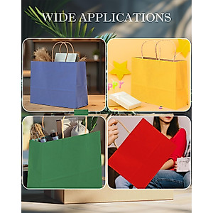 qiqee 13"x4.5"x10" Large Gift Bag with Handles Bulk 32PCS Gift Paper Bags 16 Different Senior Color Bags Multiple Uses (Wide Large)