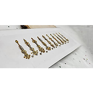 Angelic BINDI Set. Gold Face Gems Jewels. 10 Bindis and 9 Studs. Gift for Her.