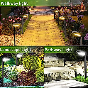 JSOT Bright Solar Outdoor Lights,4 Pack Solar Pathway Lights Waterproof Landscape Lighting Path Light for Garden Decor Walkway Yard Driveway Holiday Decorative Lamp