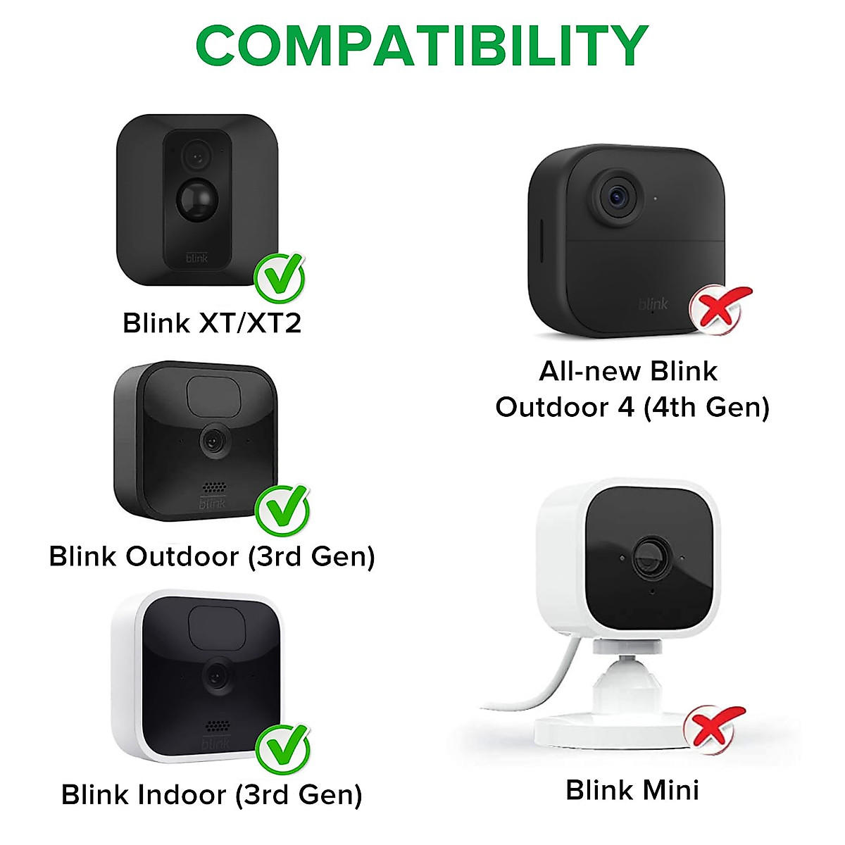 3Pack Power Adapter for Blink XT / XT2 & Blink Outdoor (3rd Gen) XT3, Long and Flat 25 ft/7.5m Weatherproof Cable Continuously Charging Your Blink Security Camera