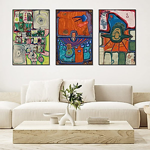 Aesthetic Abstract Canvas Framed Wall Art Large Size 24" X 16" X 3 Pieces Modern Art Natural Minimalist Posters Prints Living Room Bedroom Bathroom Kitchen Office Wall Decor (White)