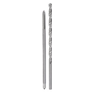 uxcell Tap & Bit Sets, M4 x 0.7 H2 Straight Flute Machine Thread Milling Tap 100mm Extra Long, 4mm High Speed Steel (HSS) Twist Drill Bit