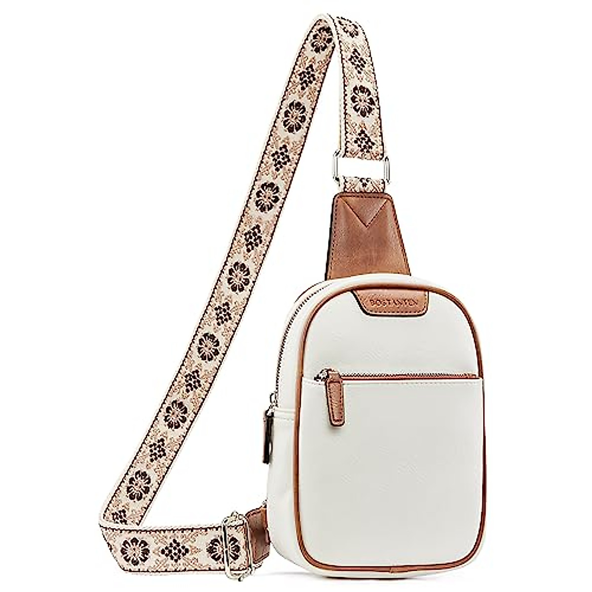 BOSTANTEN Small Sling Bag for Women Crossbody Purse, Leather Crossbody Bags Fanny Pack for Travel, Beige