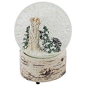 White Wash Wood Black Bear 5.5 inch Resin Decorative Snow Globe