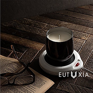 Eutuxia Mug Warmer for Home & Office. Great for Warming Up Cups, Coffee Mugs, Wax, and Beverages on Desks, Tables & Countertops. Electric Heated Plate Warms Quickly. Enjoy Hot Drinks on Cold Days.