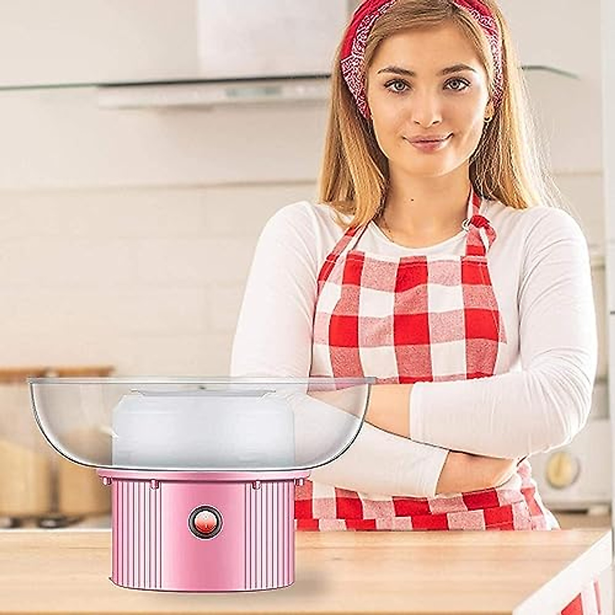 Candy Floss Machine, Cotton Sugar Candy Floss Maker, Home Kids Party Sweet Gift Household Machine, 28.5X28.5X17.5Cm, 500W,Pink