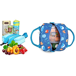 VASCHY Lunch Box Bag for Kids, Insulated Lightweight Lunch Tote for Children Boys and Girls School Daycare Kindergarten Ocean