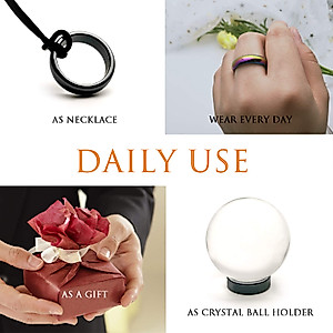 Morchic 10Pcs Rainbow Hematite Stone Band Rings for Women Men Unisex, 6mm Thick (Pack of Mixed Size)