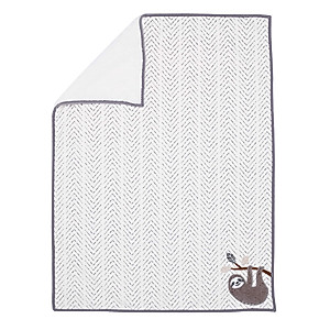 Lambs & Ivy Baby Farm Cow/Sheep Appliqued Gray Luxury Fleece Baby Blanket