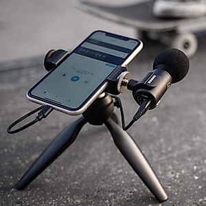 Shure MV88+ Video Kit - Digital Stereo Condenser Microphone for Apple and Android, with Manfrotto PIXI Tripod, Phone Clamp, Mount, iOS and USB-C Cables for Next-Level Connectivity (MV88+ Video KIT)