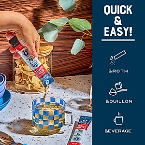 Bare Bones Beef Bone Broth Instant Powdered Mix | Rich Savory Packets on-the-Go No Artificial Flavors | 100% Grass Fed Keto & Paleo Friendly | 10g Protein | 8 Pack