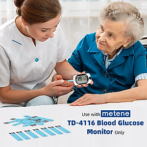 Metene TD-4116 Blood Glucose Test Strips, 300 Count Test Strips for Diabetes, Use with metene TD-4116 Blood Glucose Monitor Only(No Monitor)