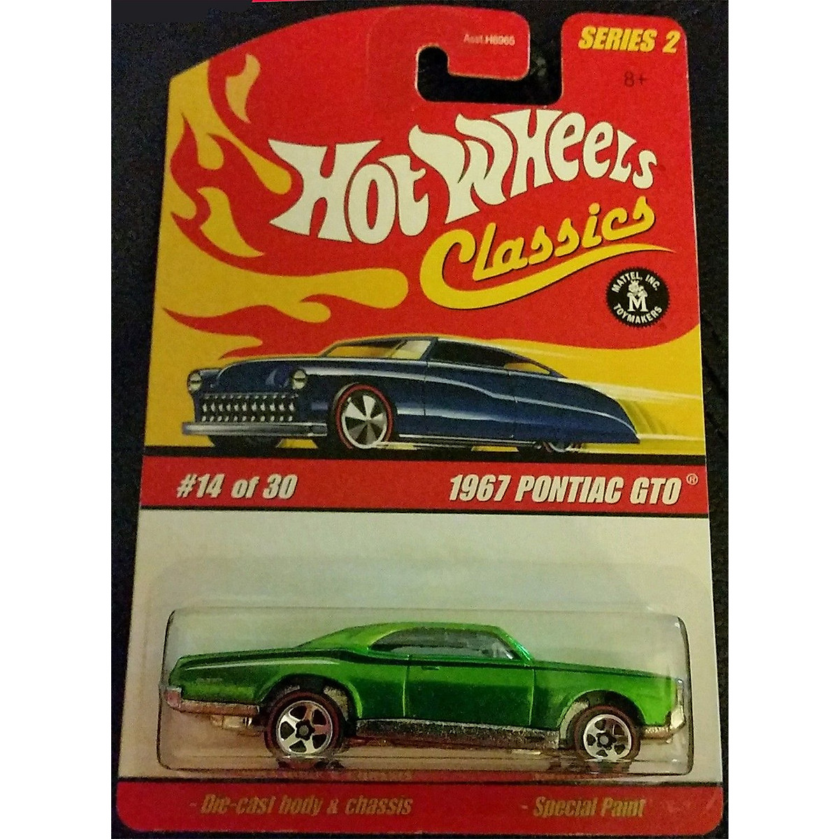 hot wheels classics series 2 1967 pontiac gto #14 of 30 die-cast BODY & CHASSIS RED TRIM TIRES