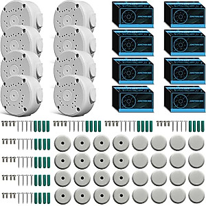 Universal Bullet Security Camera Junction Box Mount Bracket(8 Pack),Waterproof Aluminum Junction Box for IP Camera Electric Enclosure, Indoor/Outdoor Wall Ceiling Mount Hide Cable Junction Base Boxes