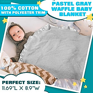 Thermal Baby Blanket for Girls and Boys - Waffle Weave Blanket Satin Baby Blanket - Throw Blanket for Baby Receiving Blankets - Soft Waffle Blanket