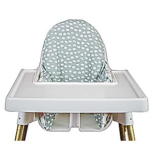 Premium High Chair Cushion Cover | Compatible with IKEA High Chair Accessories for Antilop Highchair | Reversible | Soft, Durable, Parent & Baby Approved for Baby High Chair (Sage-Dot/Greenery)