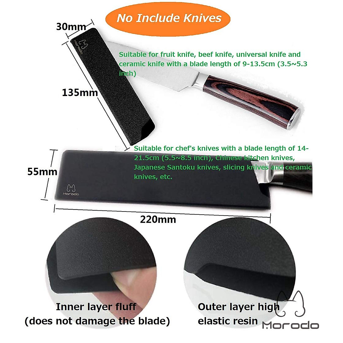 Knife Edge Guards (4.5"& 8" PP Knife V Protector) 2 Pcs set