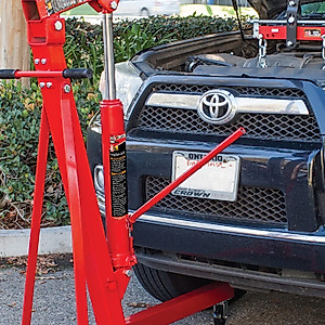 BIG RED T30808 Torin Hydraulic Long Ram Jack with Double Piston Pump and Clevis Base (Fits: Garage/Shop Cranes, Engine Hoists, and More): 8 Ton (16,000 lb) Capacity, Red