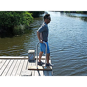 36" (H) x 13" (W) Aluminum Handrail - Safety Grab Bar for Marine, Docks, Decks, Boats, Pools, Hot Tubs