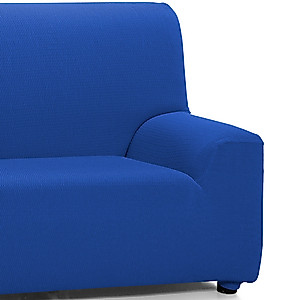 Martina Home - Elastic Cover for 4 Seater Sofa, Model TUNEZ, Color Blue Electric, Measure from 240 to 270 cm