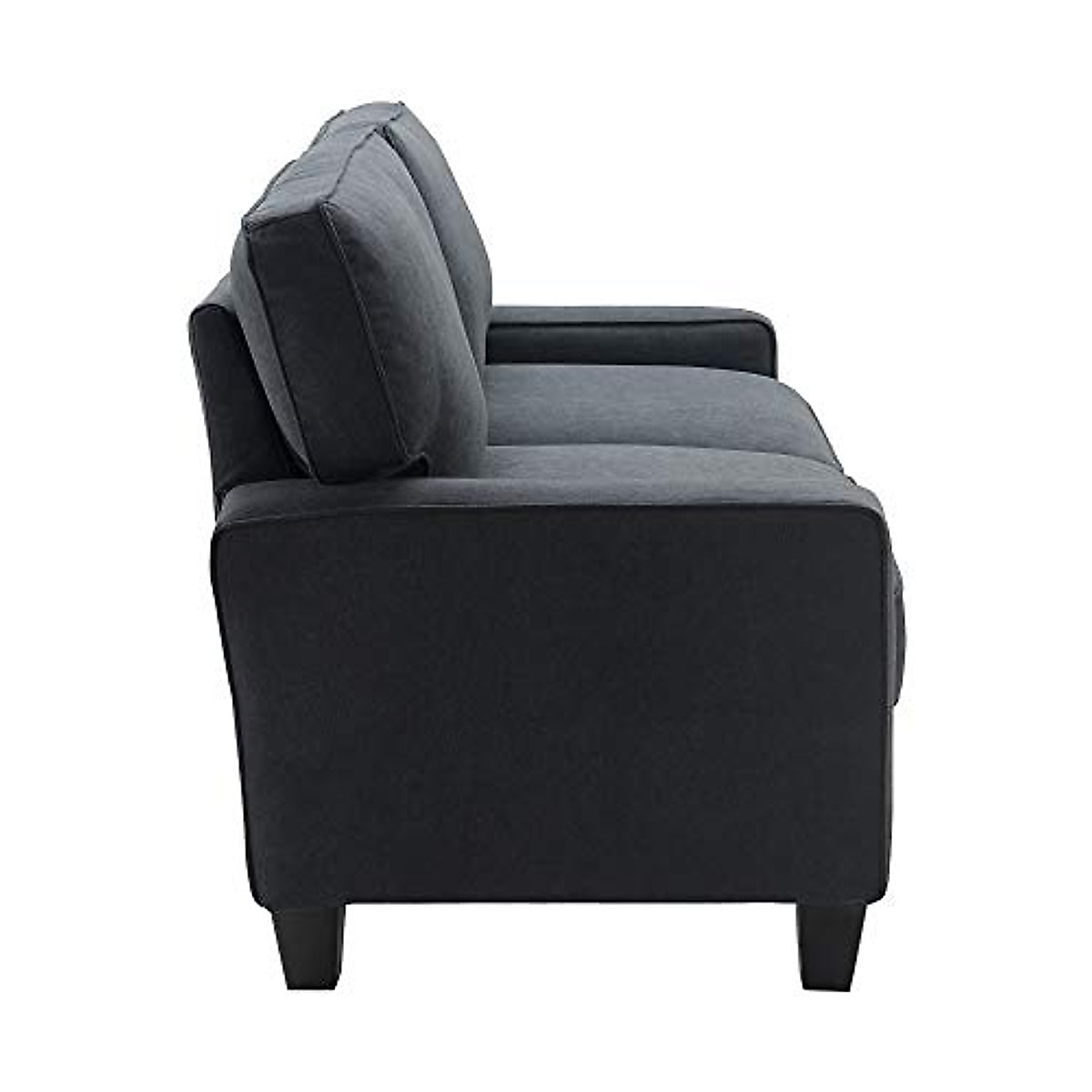 Serta Palisades Upholstered Sofas for Living Room Modern Design Couch, Straight Arms, Soft Fabric Upholstery, Tool-Free Assembly, 61" Loveseat, Charcoal