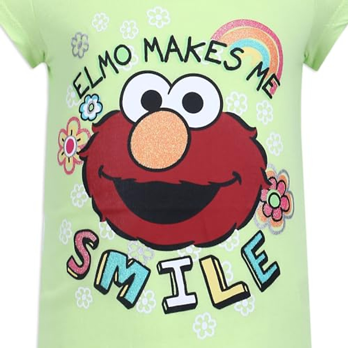 Sesame Street Girls' Modern/Fitted, Green Elmo Smile, 12 Months