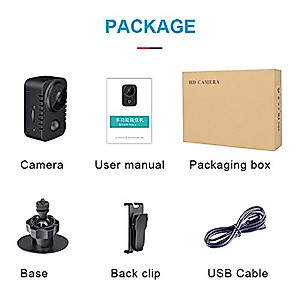 EDIACE HD 1080p Body Camera Mini Spy Camera Hidden with PIR Motion Detector and Night Vision Small Nanny Cams Portable Indoor Video Cameras Home Security Surveillance Cam 60 Days Standby-(No WiFi)