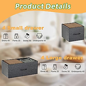 IBITION 8 Drawers Dressers Organizer with Shelf for Bedroom,Living Room,Closet,Entryway.Chest of Drawers with Wooden Top and Sturdy Metal Frame,Grey