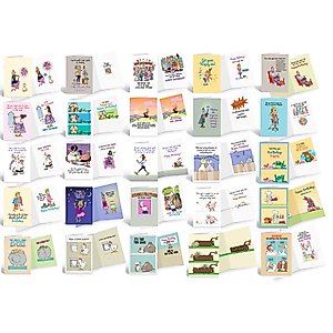 Stonehouse Collection Funny Birthday Card Assortment -25 Cards- Full Color Front & Inside! - Bulk Set Birthday Cards - Boxed Birthday Cards With Greeting Inside (Assorted Birthday All Ages)
