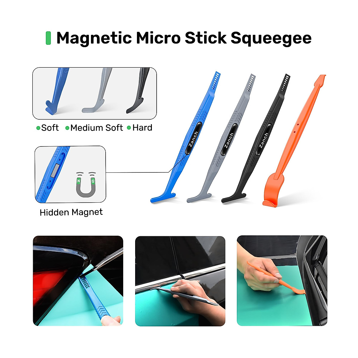 Zanch Vinyl Wrap Tool Kit,Complete Tools for Automotive Vinyl Wrap Film Installation - Professional 52pcs Full Set