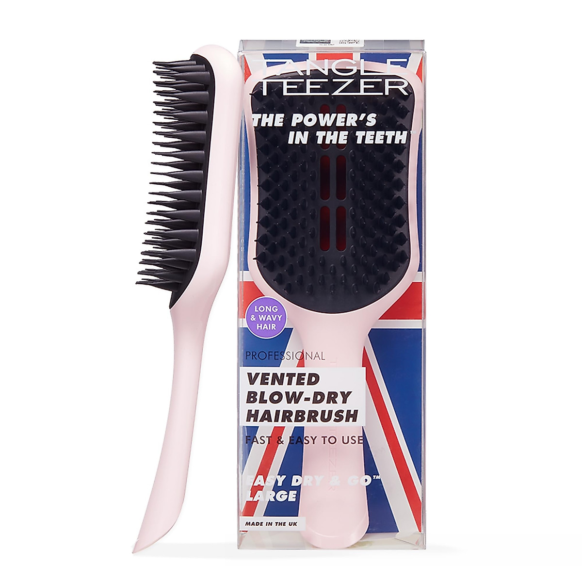 Tangle Teezer Large Ultimate Blow Dry Brush, Vented Hair Brush for a Quick & Easy Blowout, Adds Volume & Lift, for Thick & Curly Hair Types, Tickled Pink