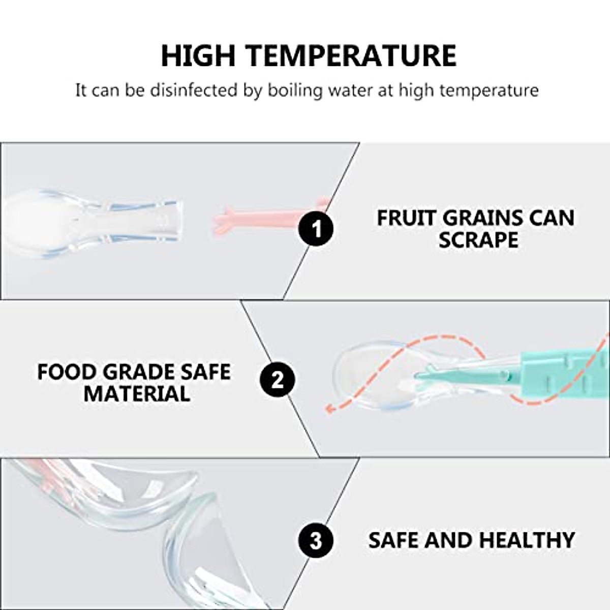 Toddmomy 2 Sets Grapefruit first feeding spoon grapefruit spoons serrated training spoon Spoons Feeding Spoon