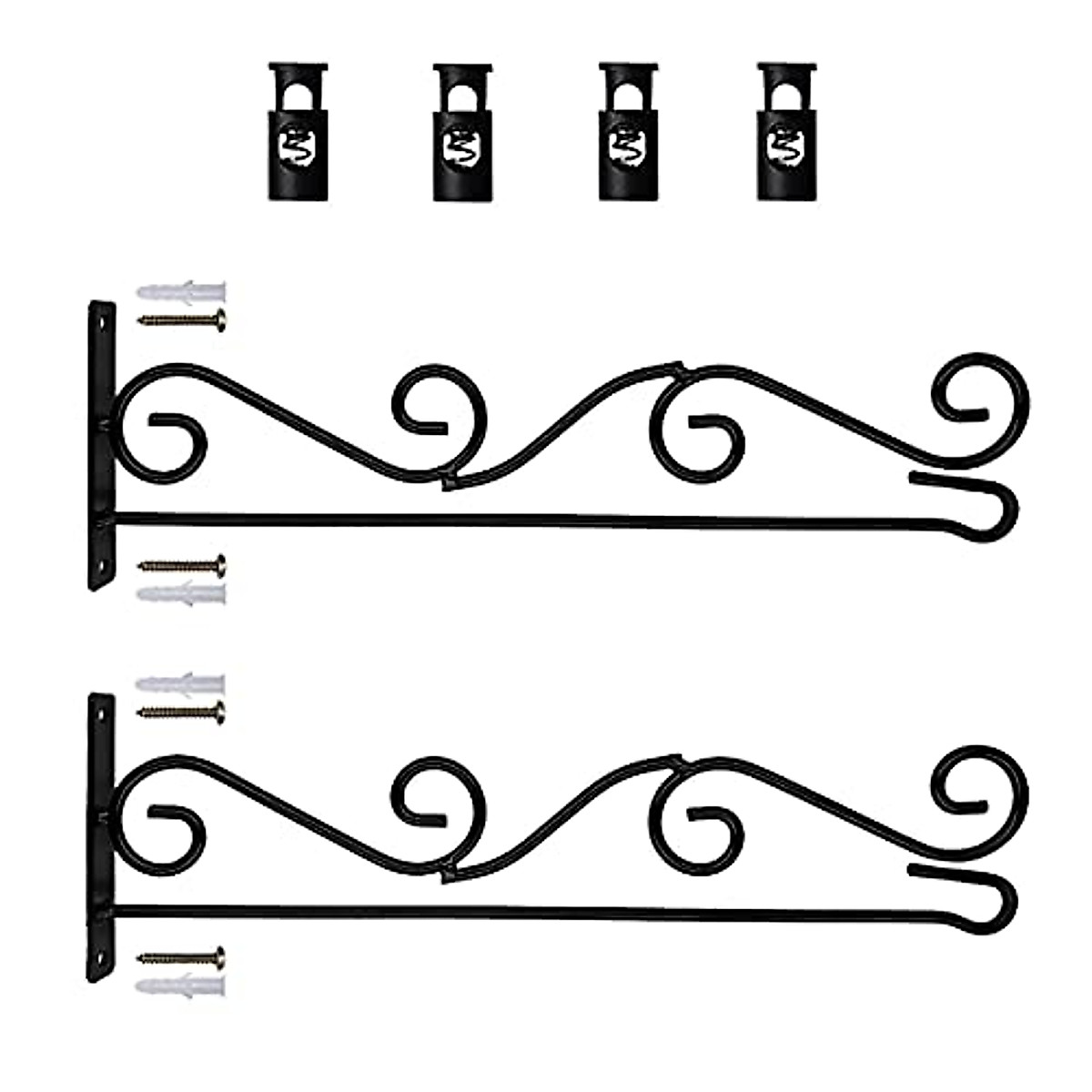 Nobrandd Wall Mount Garden Flag Pole Holder,2 Pack Metal Wrought Iron Garden Flags Scroll Hanger - Yard Mailbox Post Flag Bracket - Garden Flag Stand for Wall Wood Mailbox Post