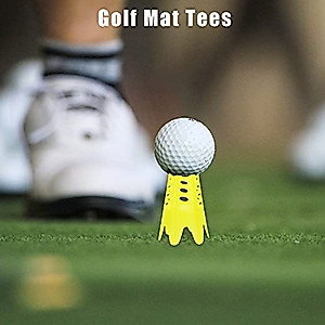 Golf Mat Tees, Golf Simulator Tees, Practice Golf Tees Perfect for Winter Turf and Driving Range, Home Golf Tees for Golf Training, Pack of 10 Tall + 5 Small