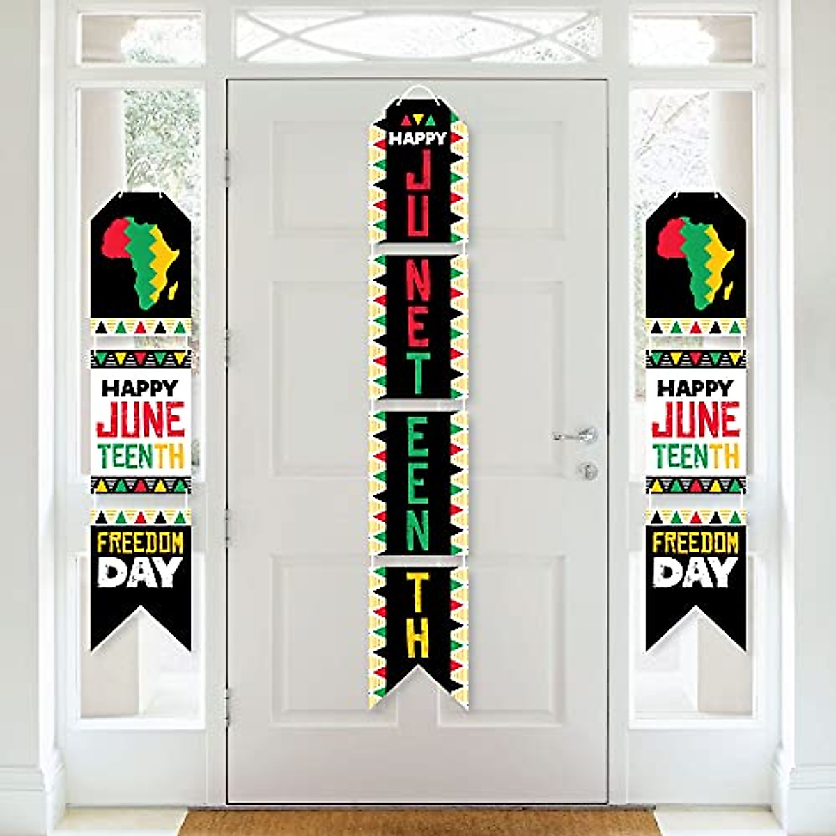 Big Dot of Happiness Happy Juneteenth - Vertical Paper Door Banners - Freedom Day Party Wall Decoration Kit - Indoor Door Decor