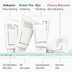 innisfree Bija Clarifying Cleansing Foam with Salicylic Acid and Castor Seed Oil, Korean Face Wash, Sulfate Free