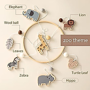 Jungle Animals Crib Mobile - Baby Mobile for Crib - Woodland Nursery Room Decor - Handmade Baby Gifts Nursery Mobiles for Baby Boys & Girls (Zoo Mobile)