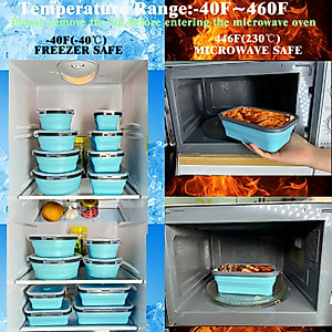 8 Collapsible Food Storage Containers With Lids, Rv Collapsible Bowls, Silicone Food Storage Containers, Camping Food Containers, Silicone Containers, Collapsible Containers for Food, Camping, Travel