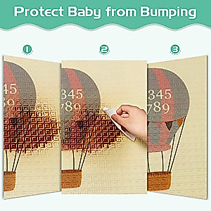 LFCREATOR Baby Play Mat,79" x 71" Extra Large Play Mat for Baby,Anti Slip Non Toxic Infant Play Mat ，Waterproof Reversible Playmat with Fabric Covering Edge,CAR