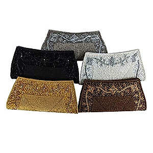 CRAFT BAZAAR Handmade Bead Wristlet Clutch Purse For Women, Evening Purse For Parties, Brides, Festivals