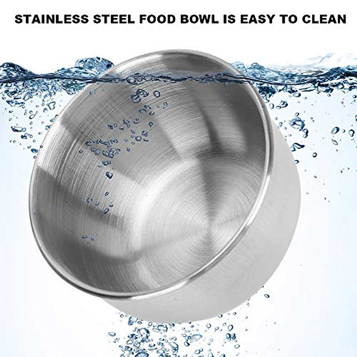 Bird Food Bowl, Bird Feeder Bowl Stainless Steel Bird Hanging Bowl Bird Food Feeding Dish Bird Water Bowl Bird Parrot Feeding Cups for Small Animals(Double Bowl) Feeders