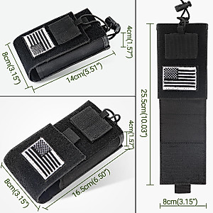 Tactical Radio Holder Radio Case Molle Radio Holster Military Heavy Duty Radios Pouch Bag for Baofeng UV-5R BF-F8HP AR-152 Two Ways Walkie Talkies Adjustable Storage
