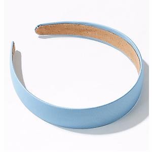 Blue Headbands for Women Light Blue Hairband Faux Leather Headband for Women and Girls Plastic Hard Head Band Solid Colors 1 Inch Thin Hair Bands