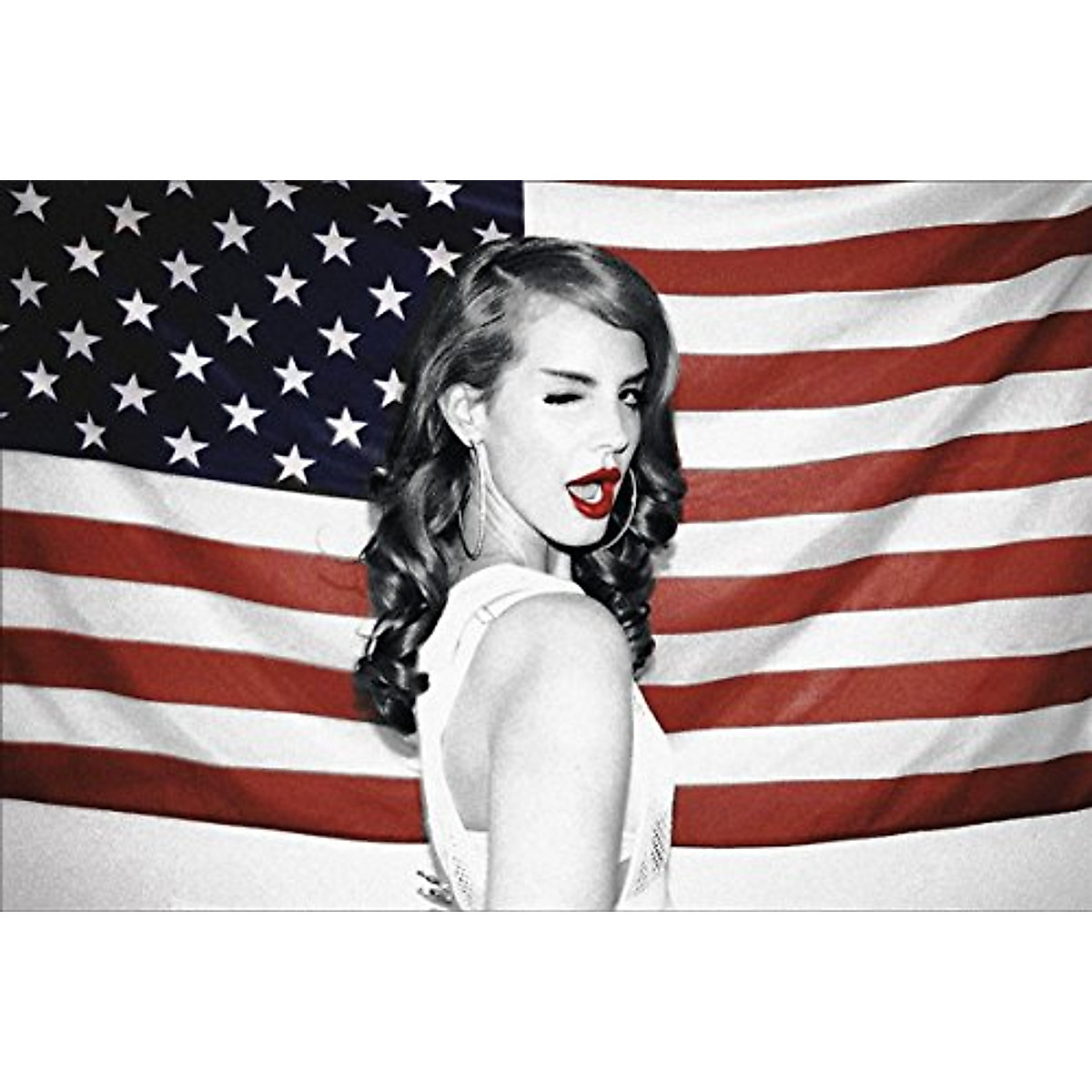 24x36 Poster Print Lana Del Rey Flag