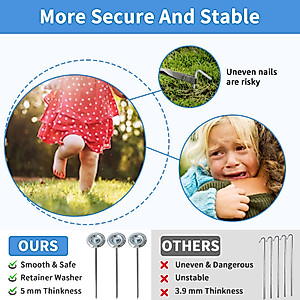 Trobing Patio Rug Stakes (6 Pack), 7" RV Outdoor/Garden Furniture Stakes, Low Profile Design, Easily Secure Your Patio Rug to The Ground