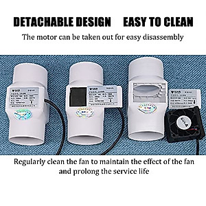 TTiiLoe Inline Duct Fan 2 Inch 50mm Ventilation Exhaust Booster 62 CFM Quiet Fan Filter Duct Kit 6W 12V Intake Fume Extractor Blower for Attic Kitchen Grow Tent (2 inch/50mm, Adjustable Speed)